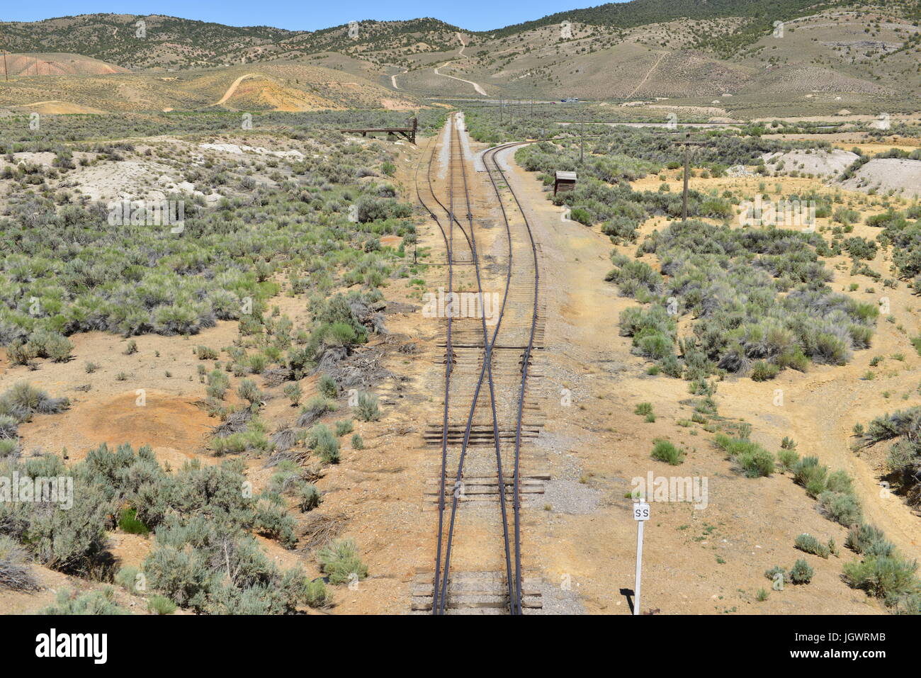 Old Wild West Rail road Tracks at Ely, Nevada Stock Photo - Alamy