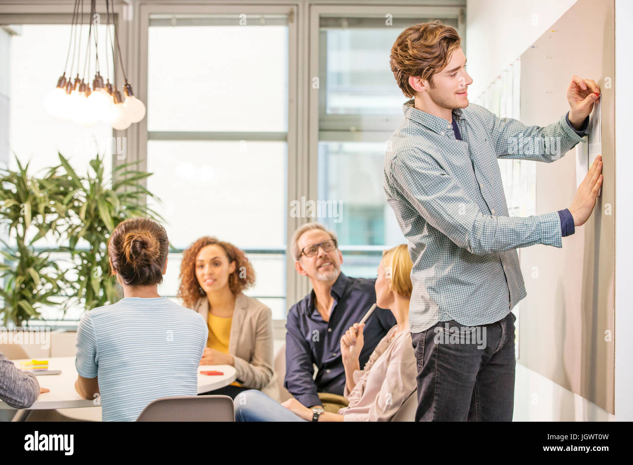 Digital design team discussing at conference table Stock Photo - Alamy