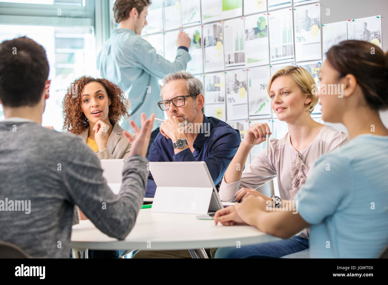 Digital design team discussing at conference table Stock Photo - Alamy