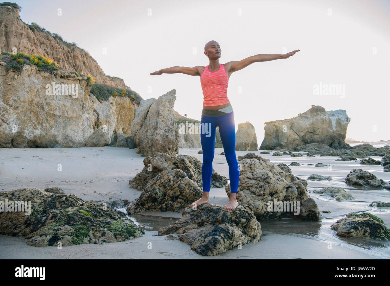 Young woman arms outstretched on hi-res stock photography and images ...