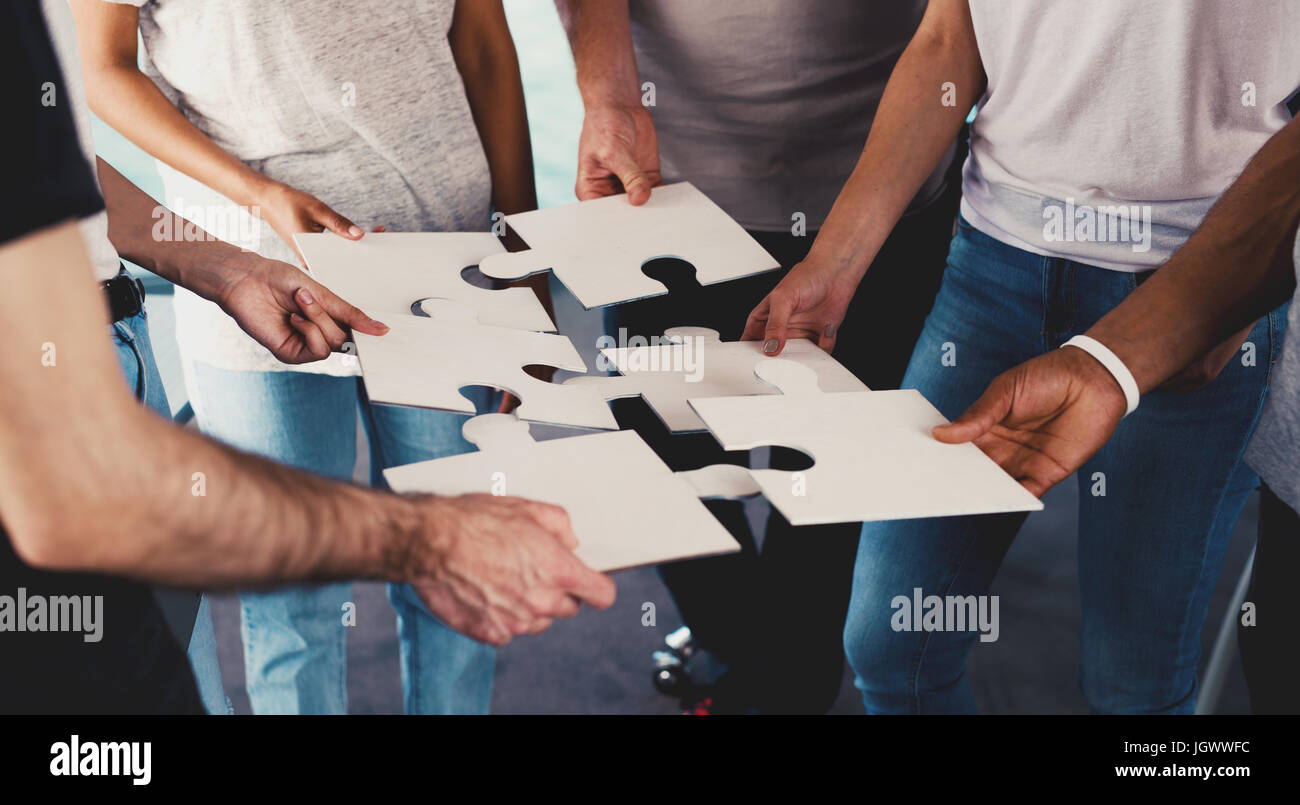 Team of businessmen work together for one goal. Concept of unity and ...