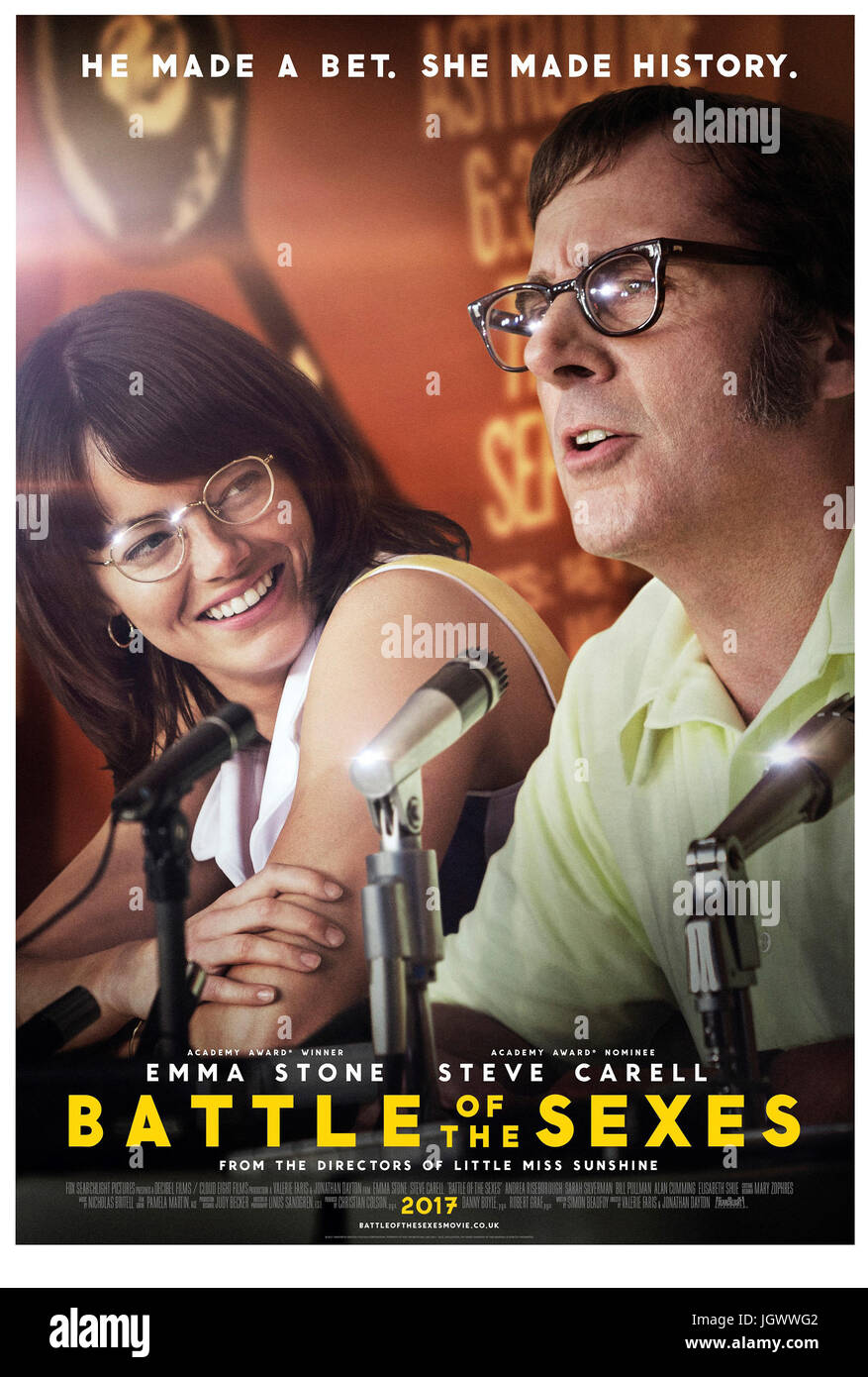 BATTLE OF THE SEXES, British poster, l-r: Emma Stone (as Billie Jean ...