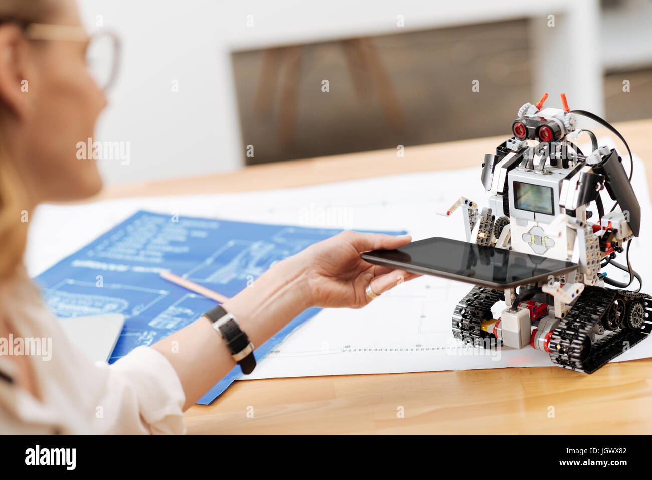 Collaboration of future. Experienced friendly smart engineer working in ...