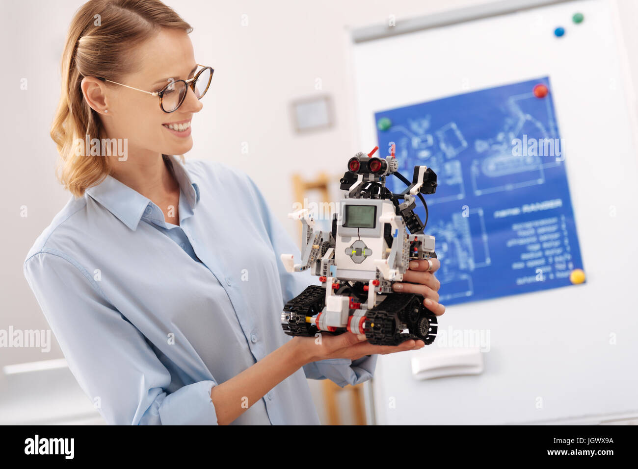 Defending my first science project . Proud confident smart scientist ...