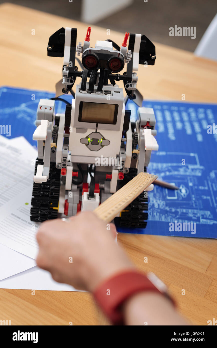 Dedicated for help. Self automatic new stylish robot standing on the ...