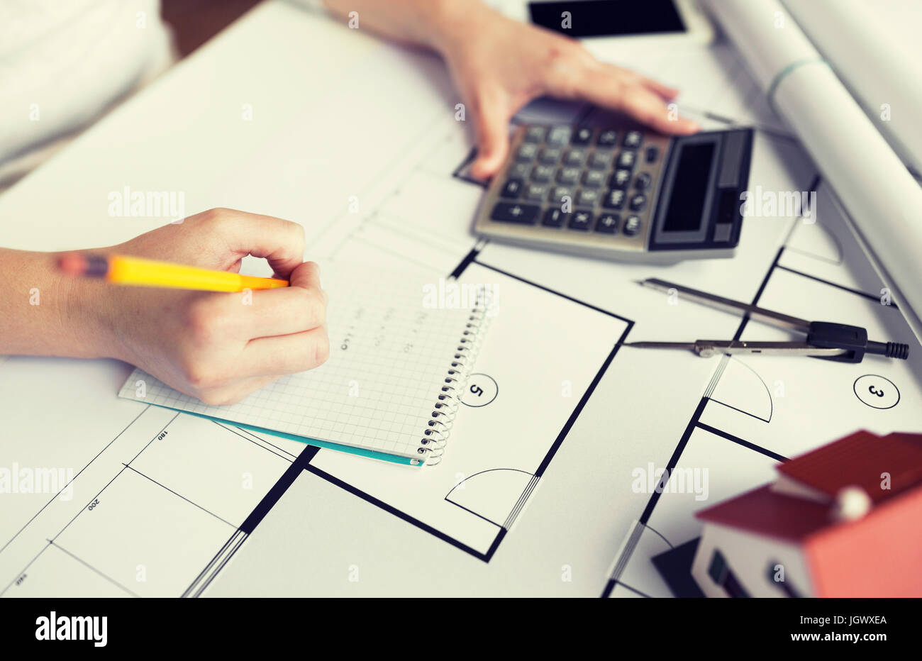 Hand engineer on calculator hi-res stock photography and images - Alamy