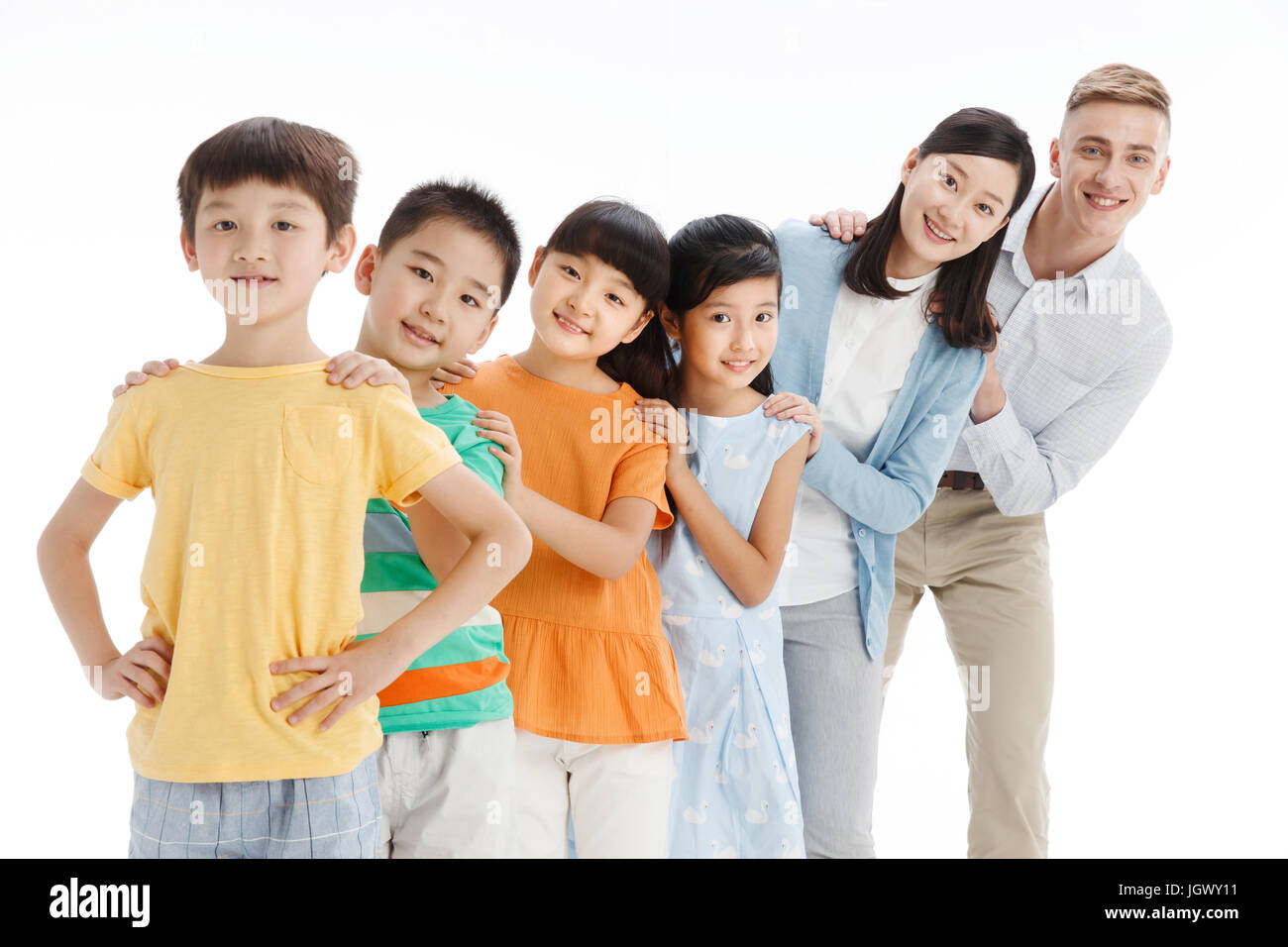 Cheerful students and teachers Stock Photo - Alamy