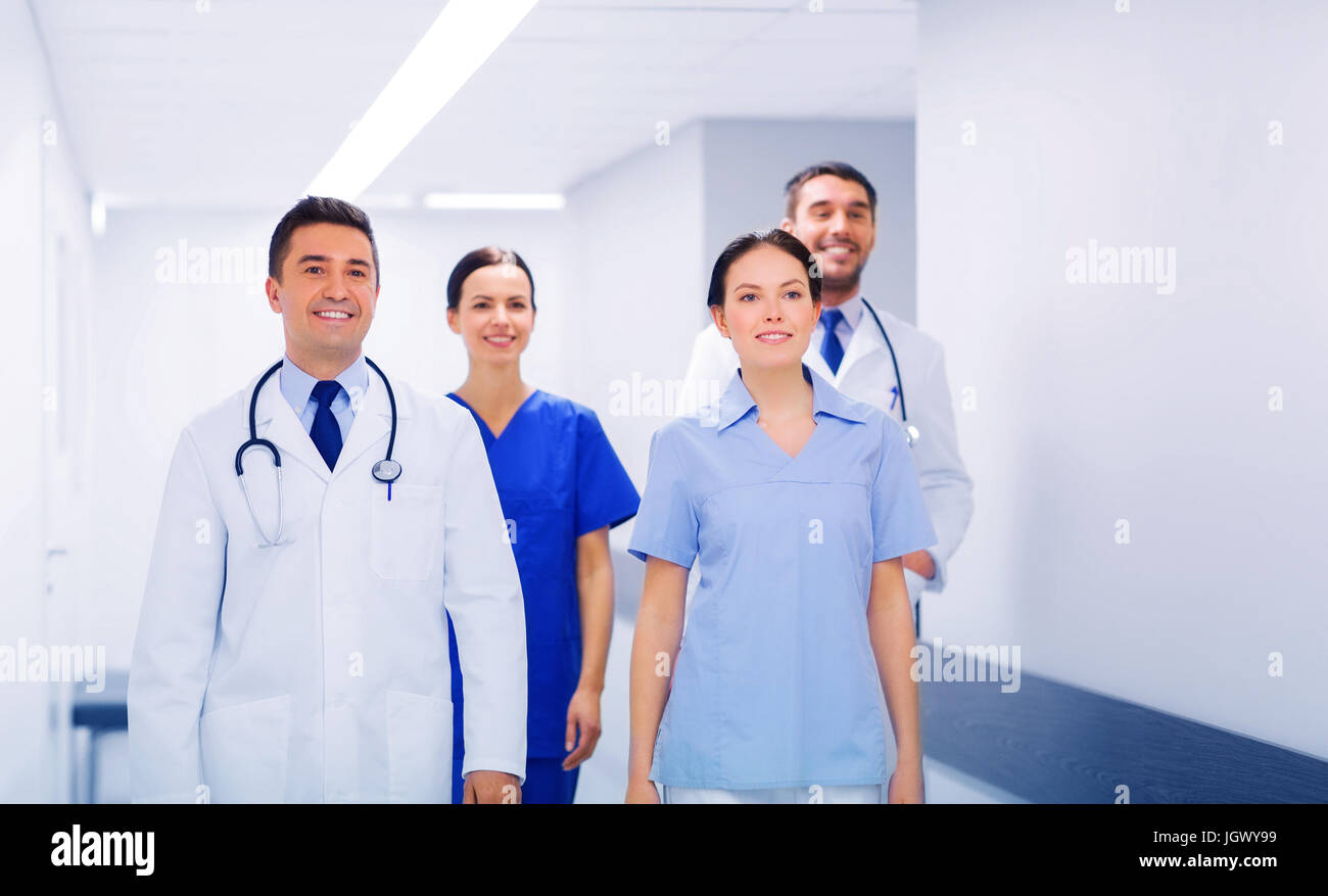 happy group of medics or doctors at hospital Stock Photo - Alamy