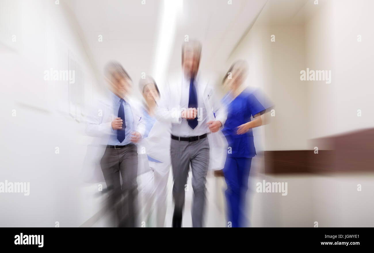 group of medics walking along hospital Stock Photo - Alamy