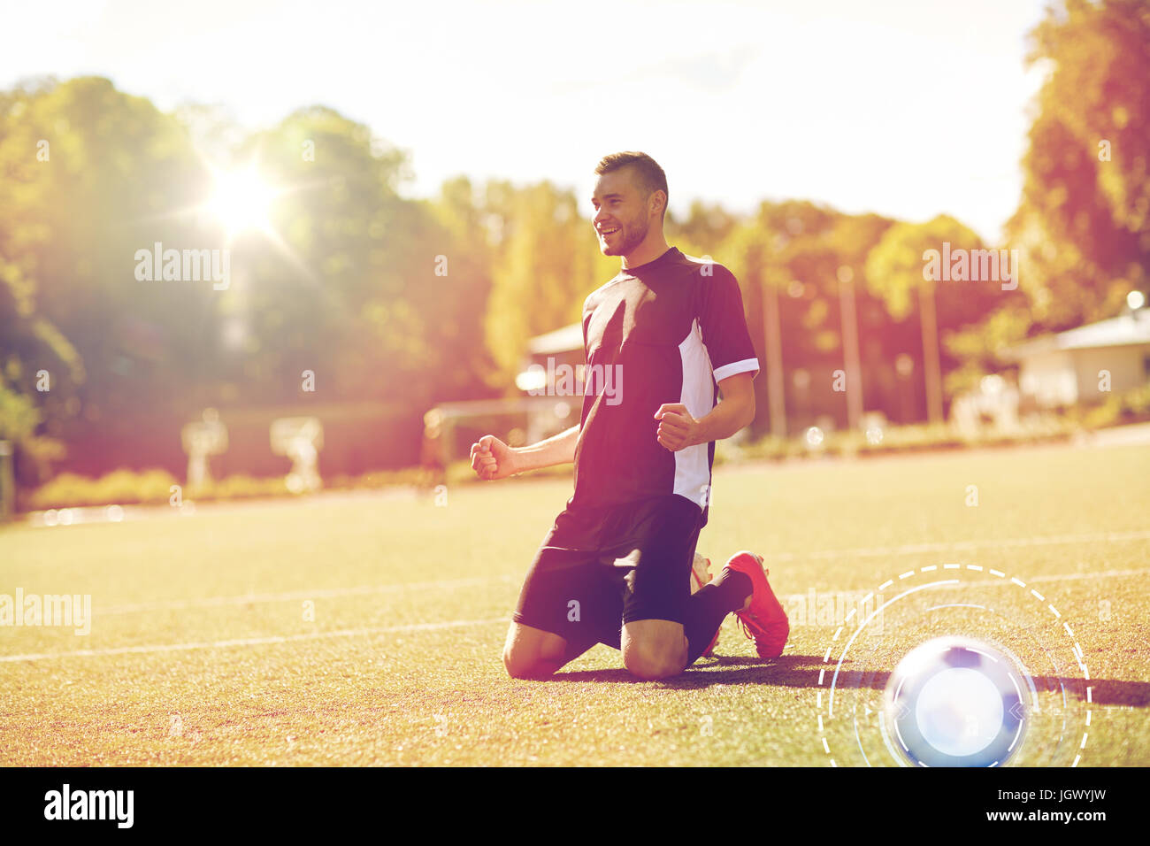 Happy soccer player hi-res stock photography and images - Alamy