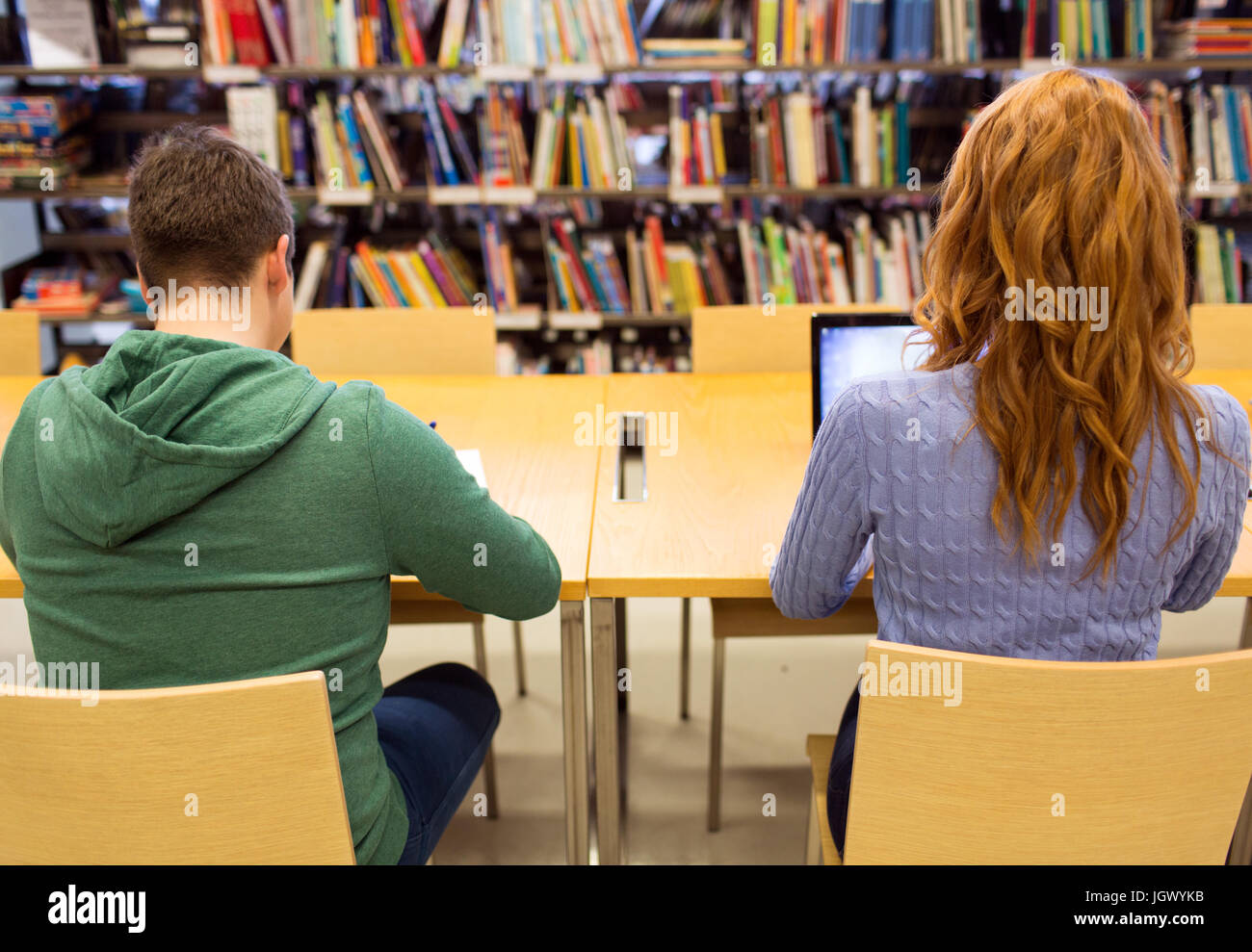 Woman Computer Library Rear View High Resolution Stock Photography and ...