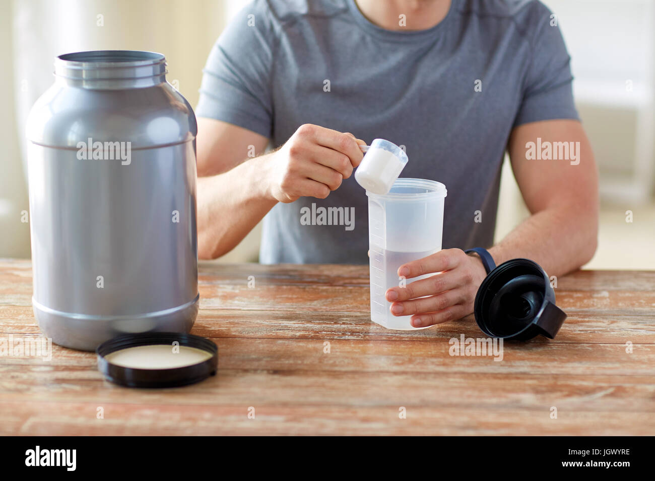 Person protein shake fit hi-res stock photography and images - Alamy