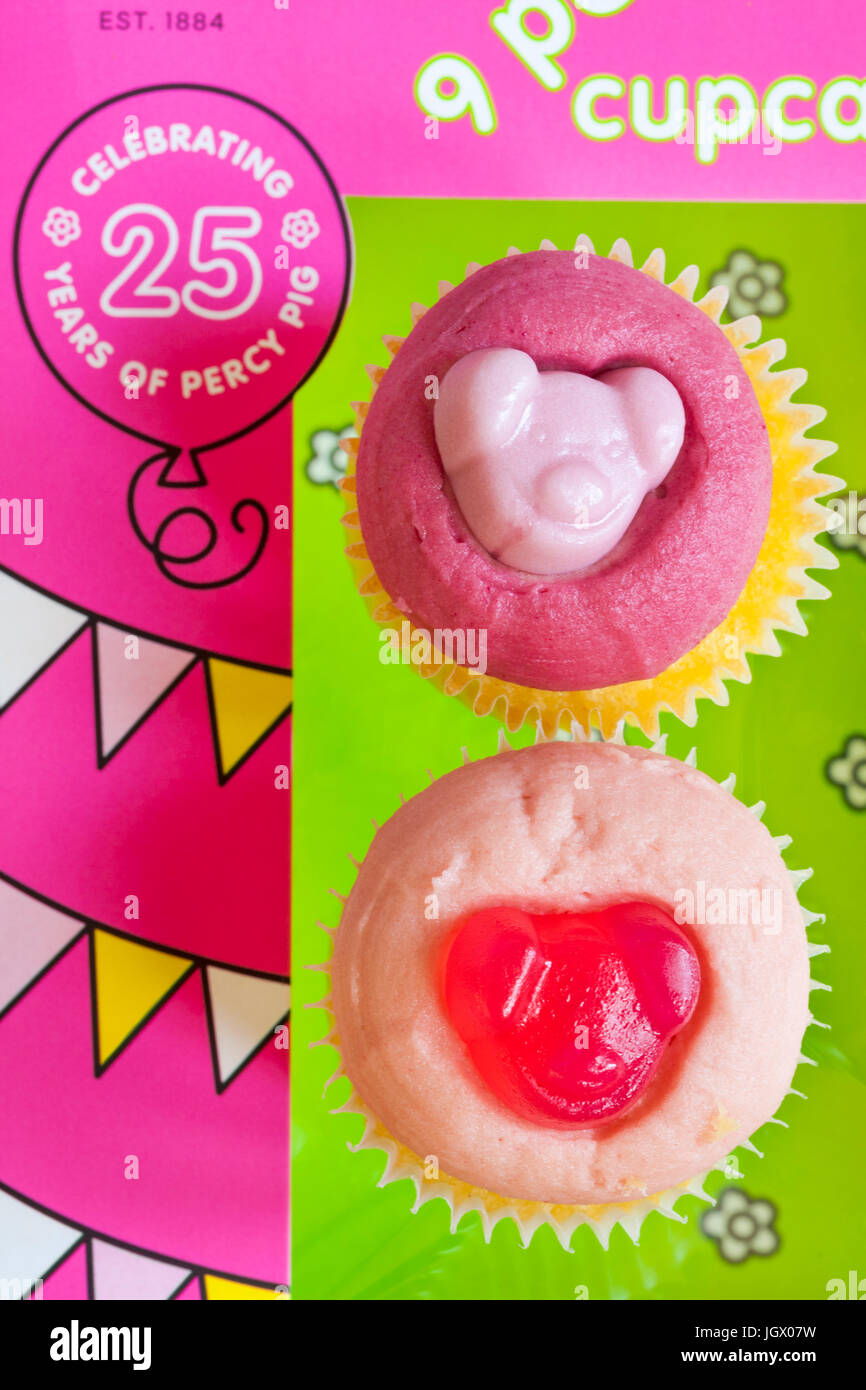 M&S Percy Piglet cupcakes celebrating 25 years of Percy Pig - sponge ...