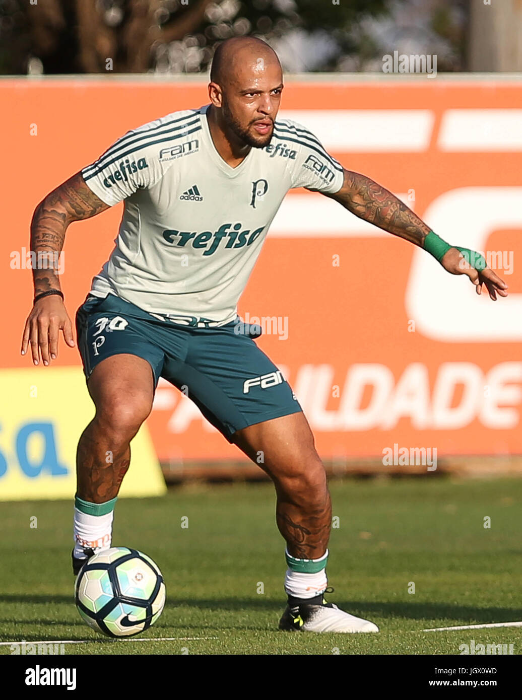 SÃO PAULO, SP - 10.07.2017: TREINO DO PALMEIRAS - The player Felipe ...