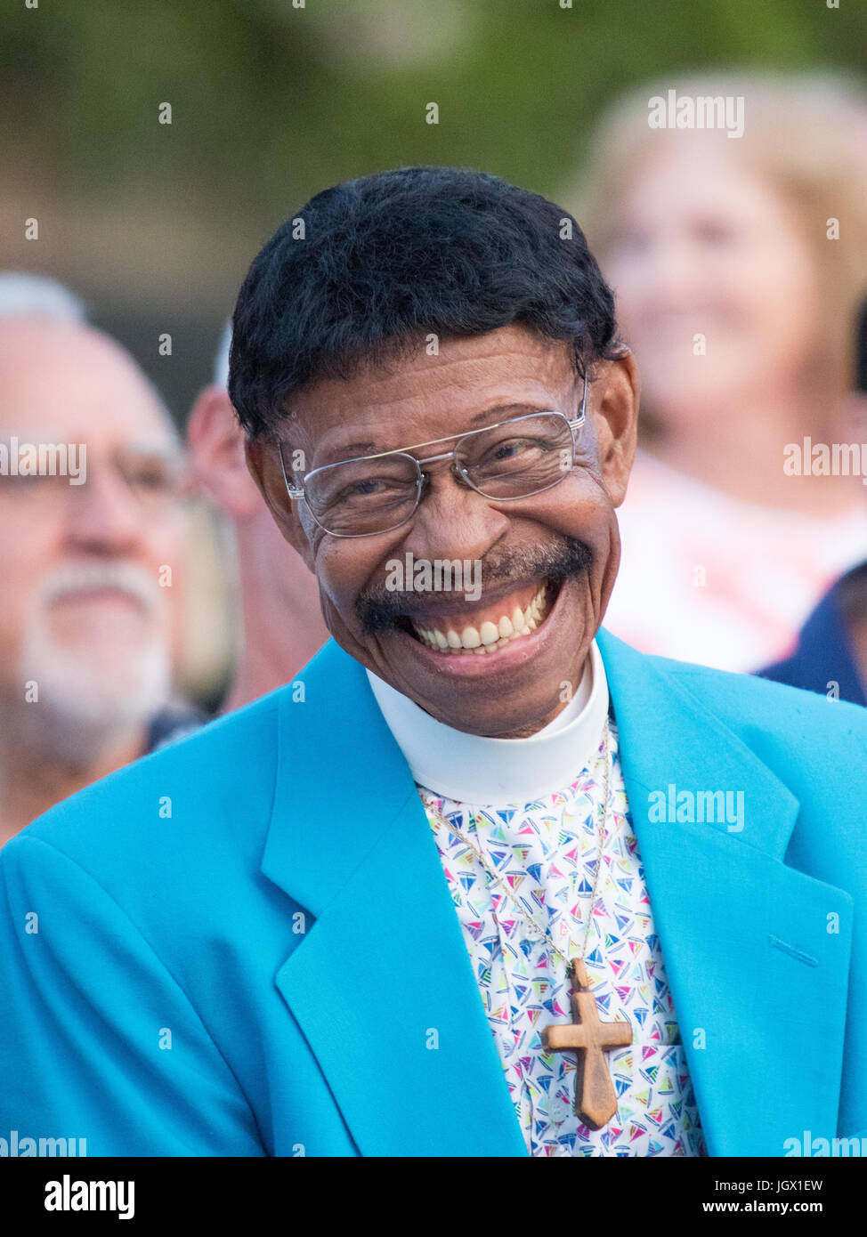 Newport Beach, California, USA. 9th July, 2017. Pastor Ed, father to ...