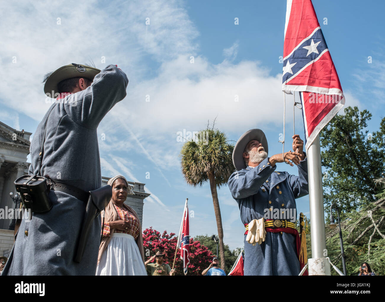 Colombia, South Carolina, USA. 10th Jul, 2017. Confederate reenactor ...