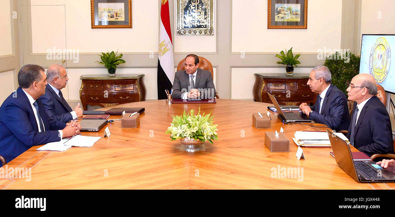 Cairo, Egypt. 10th July, 2017. Egyptian President Abdel Fattah al-Sisi ...