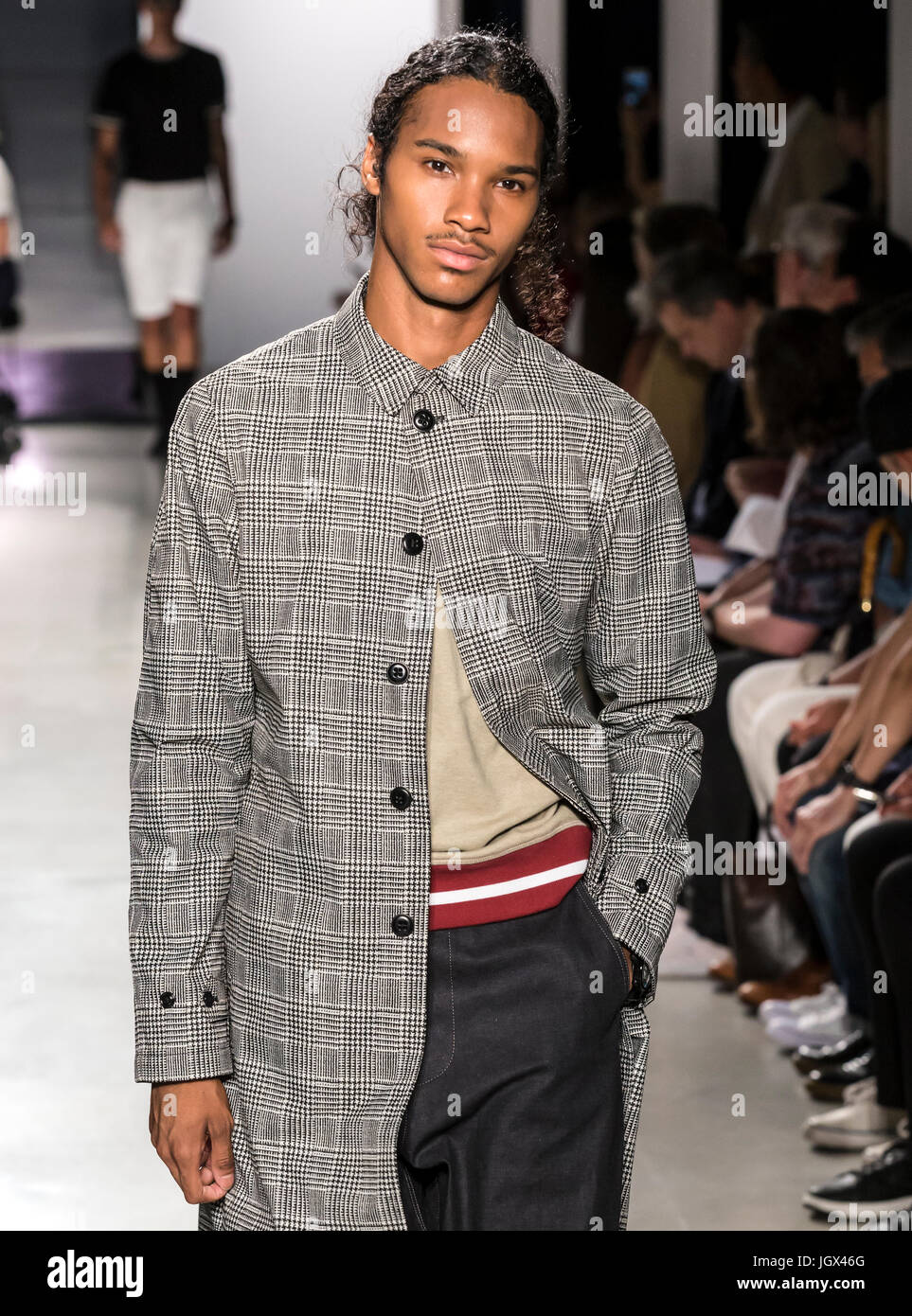 New York City, USA. 10th July, 2017. A model walks the runway at the ...
