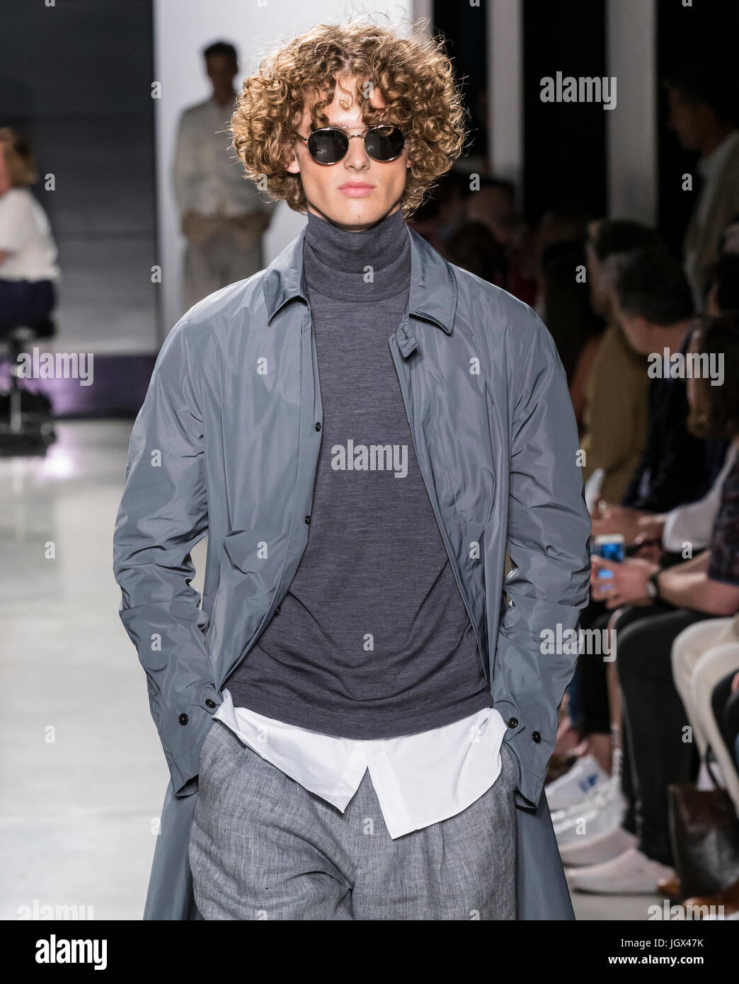 New York City, USA. 10th July, 2017. A model walks the runway at the ...