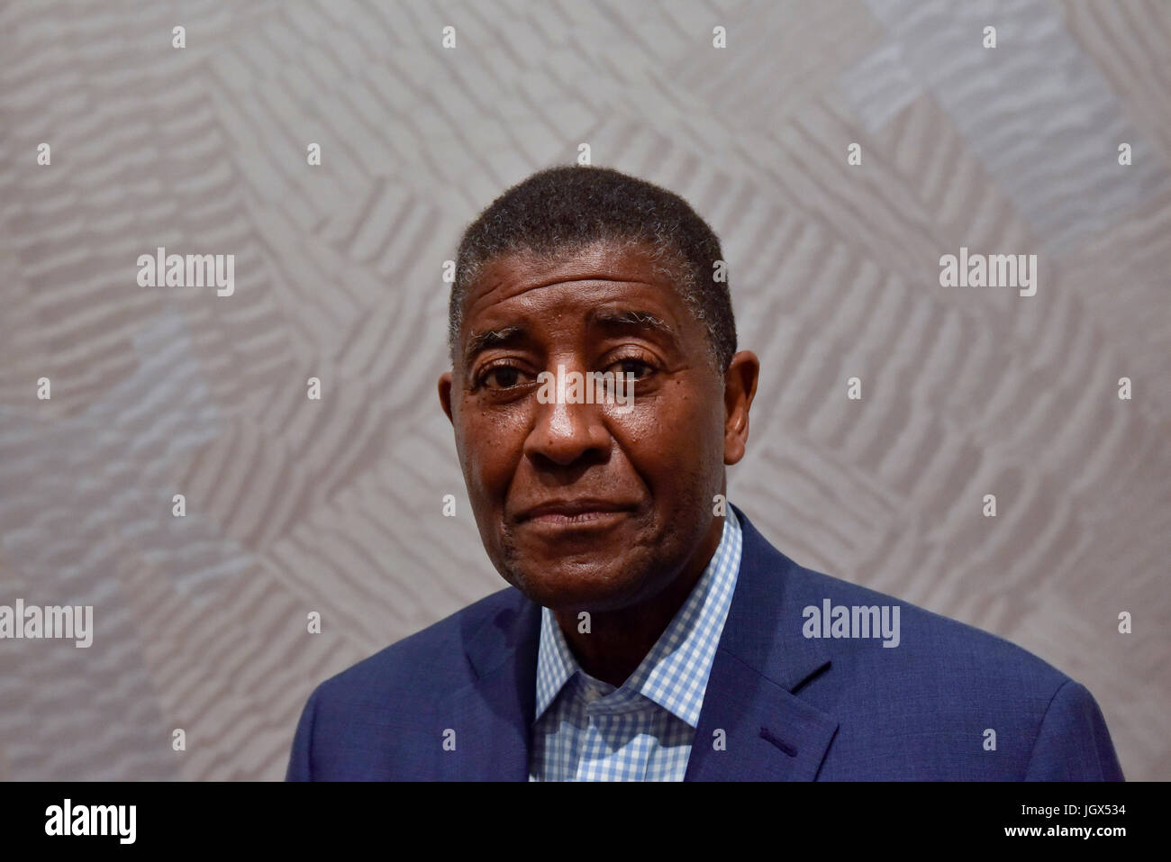 London, UK. 11th July, 2017. Artist William T. Williams stands with his ...