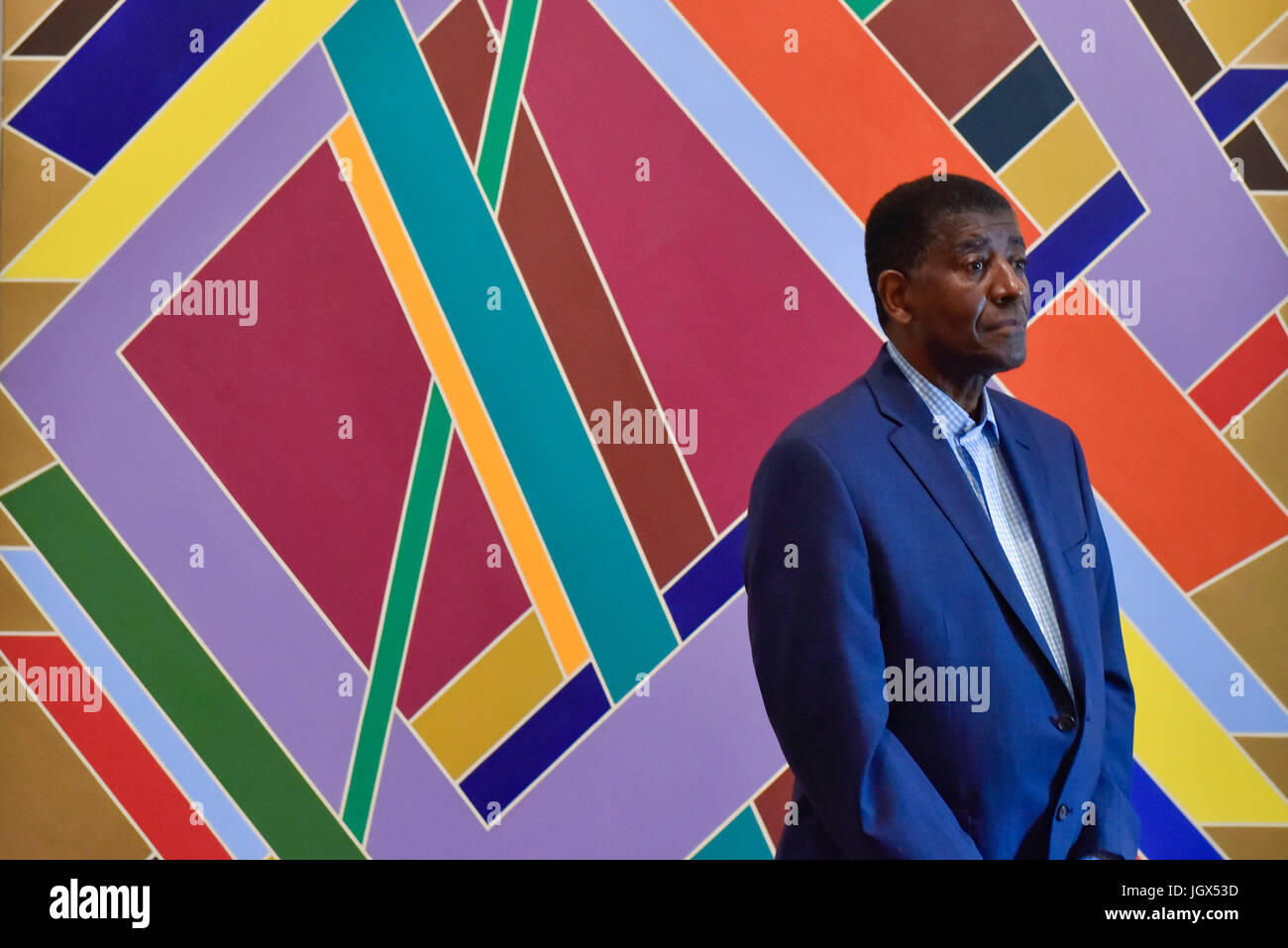 London, UK. 11th July, 2017. Artist William T. Williams stands with his ...