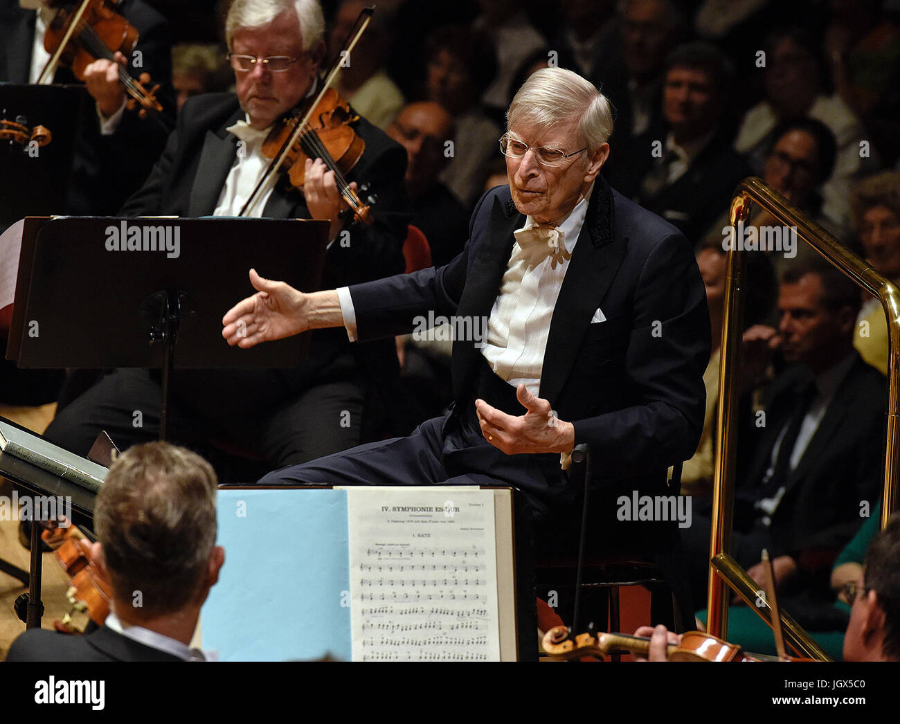 Luebeck, Germany. 2nd July, 2017. Swedish conductor Herbert Blomstedt ...