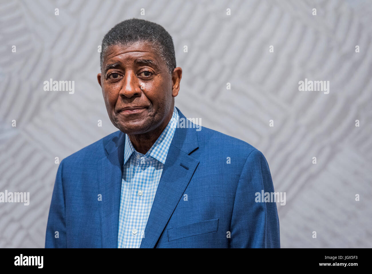 London, UK. 11th Jul, 2017. William T Williams with his work Nu Nile ...