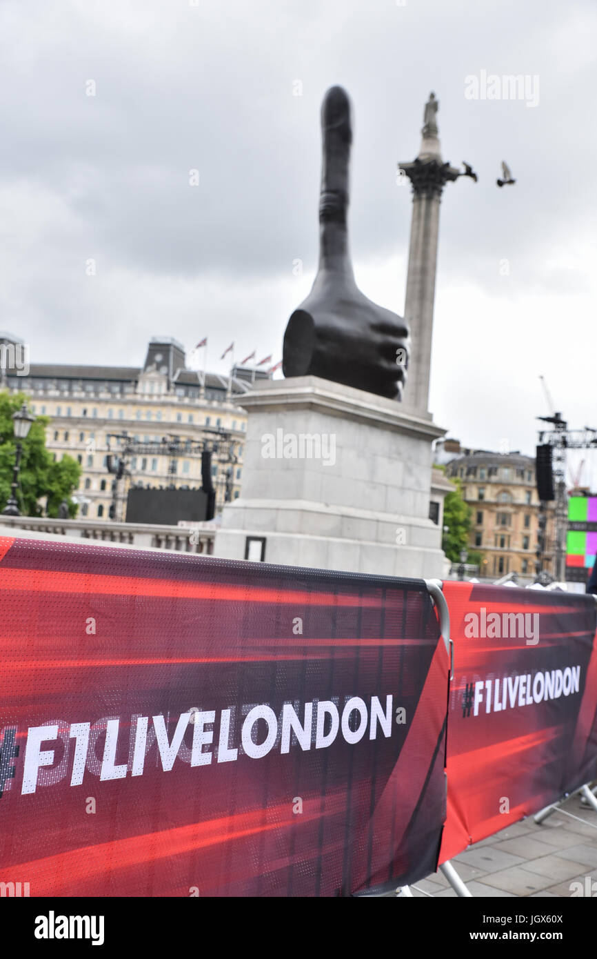 Trafalgar Square, London, UK. 11th July 2017. Preparations for the ...