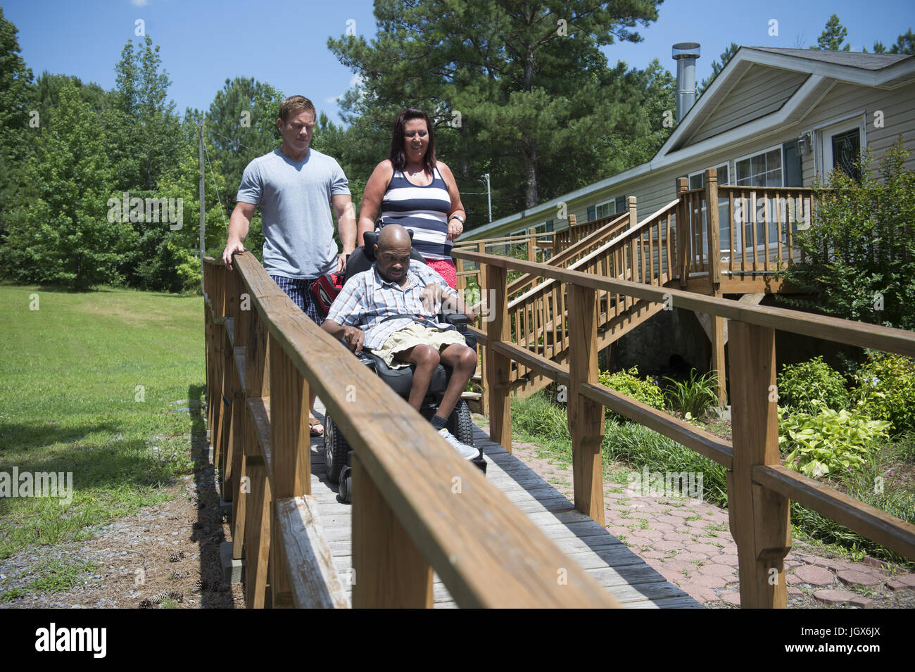 June 26, 2017 - Dalton, GA - Lance Stephens rides down the massive wood ...