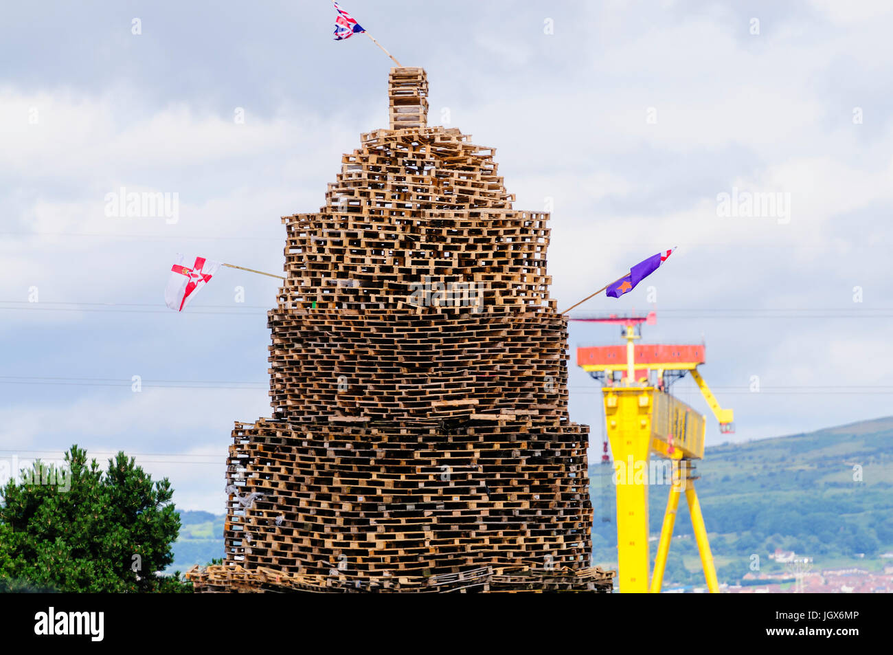 Belfast, Northern, Ireland. 11th July, 2017. Large bonfire built in ...