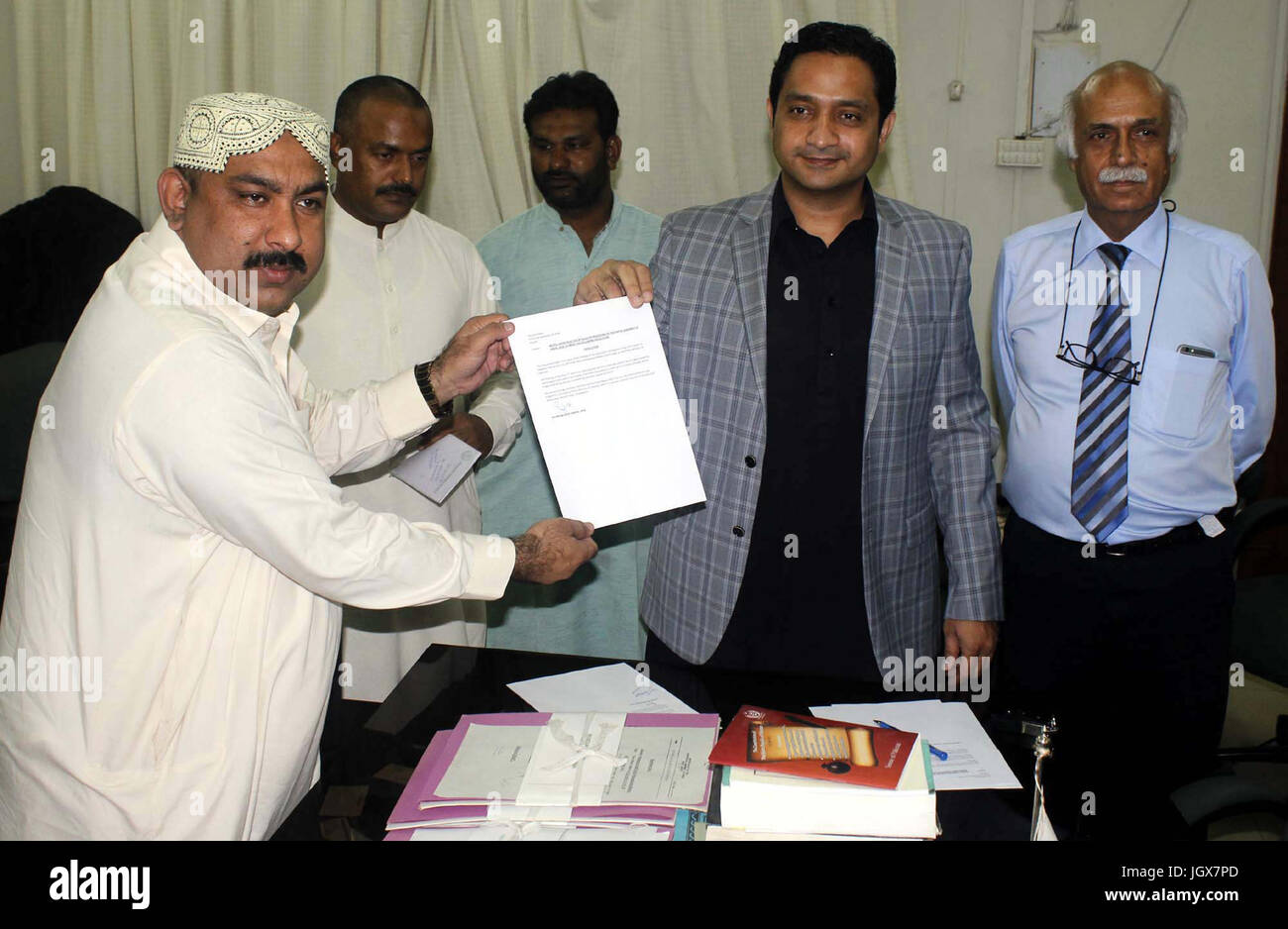 Pakistan. 11th July, 2017. MPA Khurram Sher Zaman submitting ...