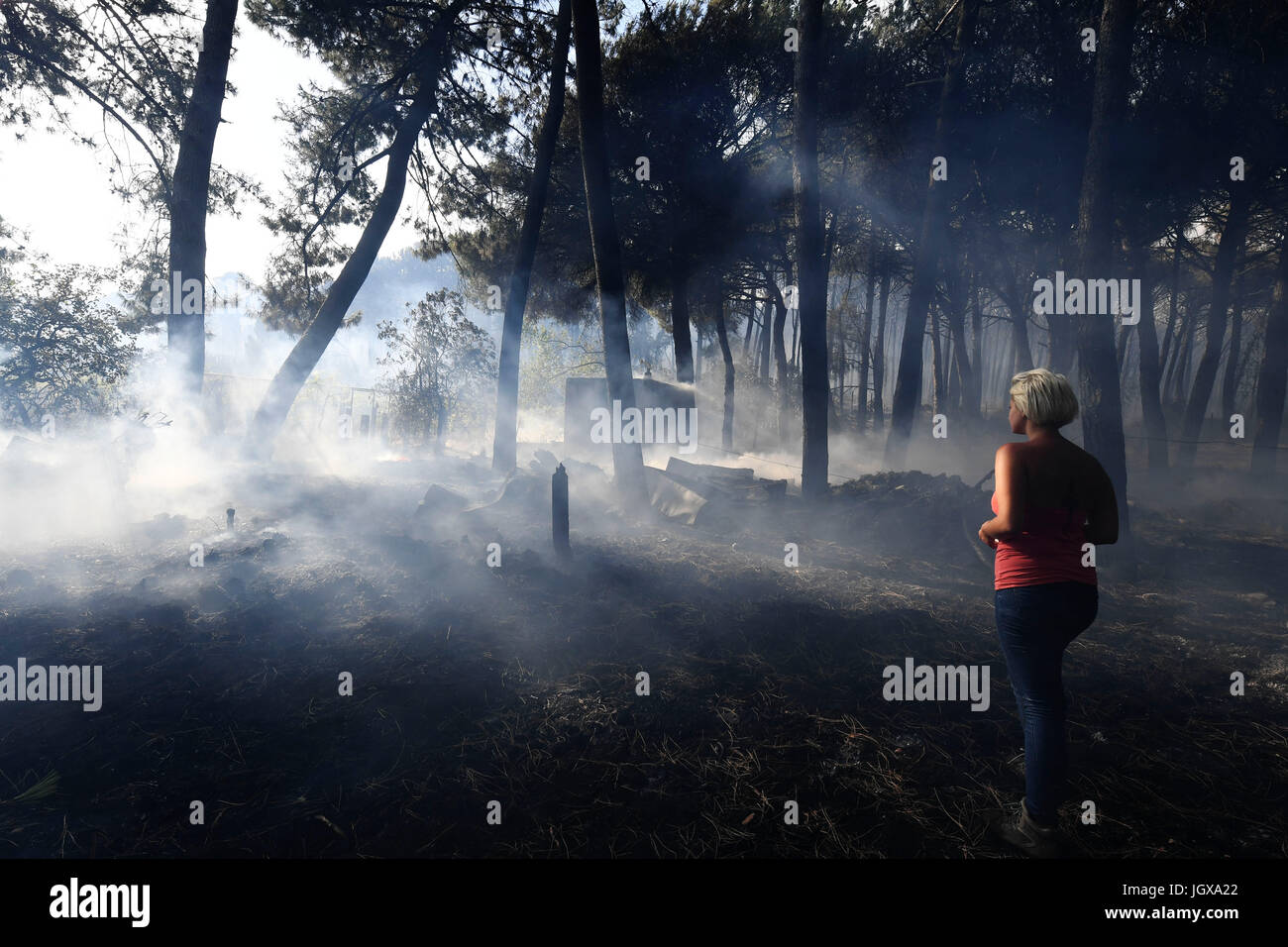 Naples wide Fire in the Vesuvius National Park Stock Photo - Alamy