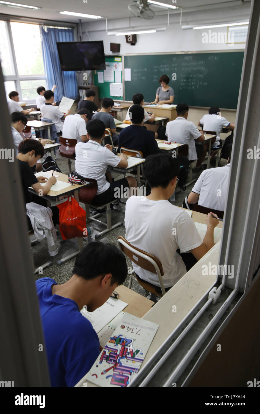 Scholastic ability test preparation at high school Seniors sit for a ...