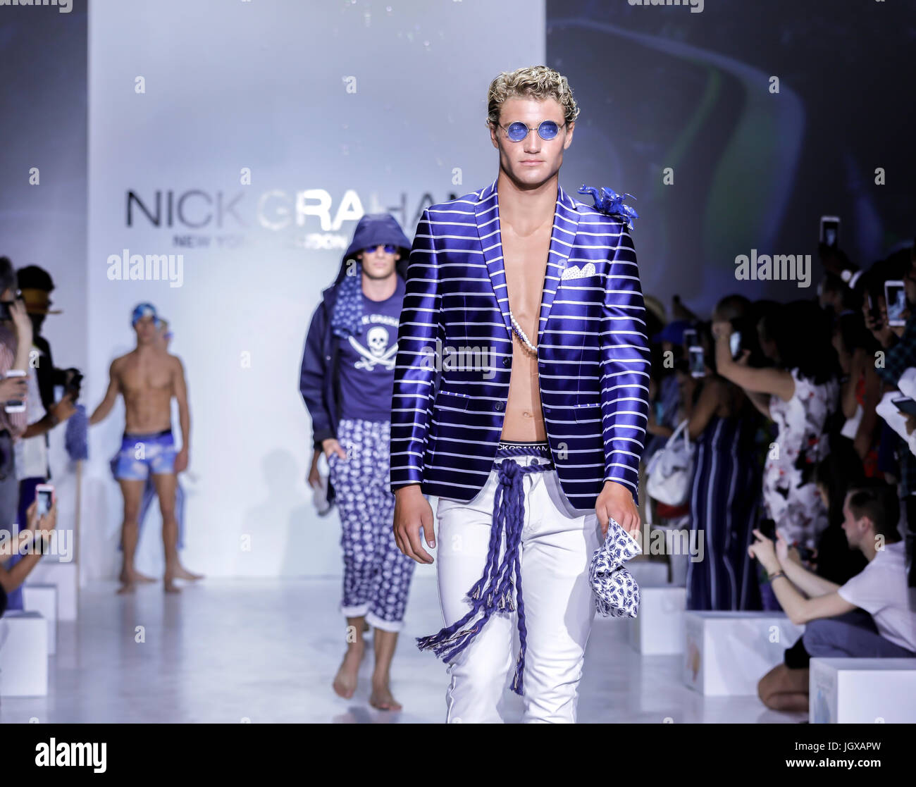 New York, USA. 11th July, 2017. Models walk the runway for Nick Graham ...