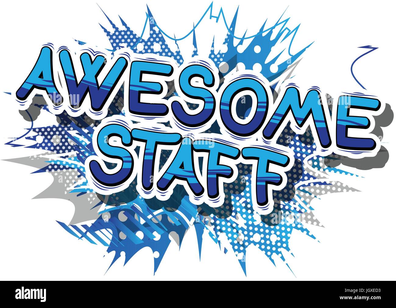 Awesome Staff - Comic book style phrase on abstract background Stock ...