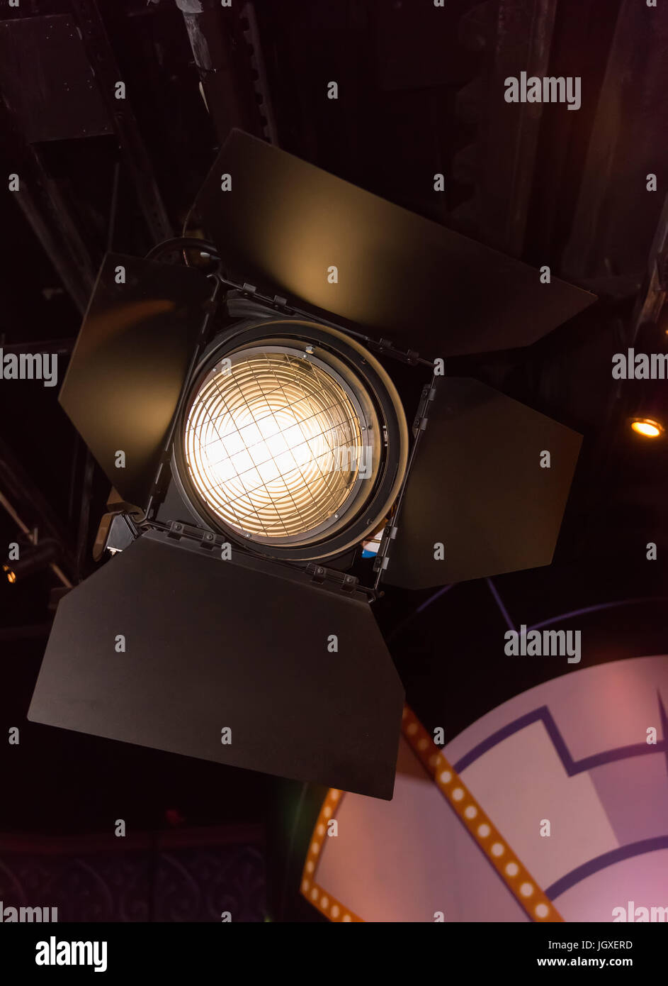 spotlights on a theatre stage Stock Photo - Alamy