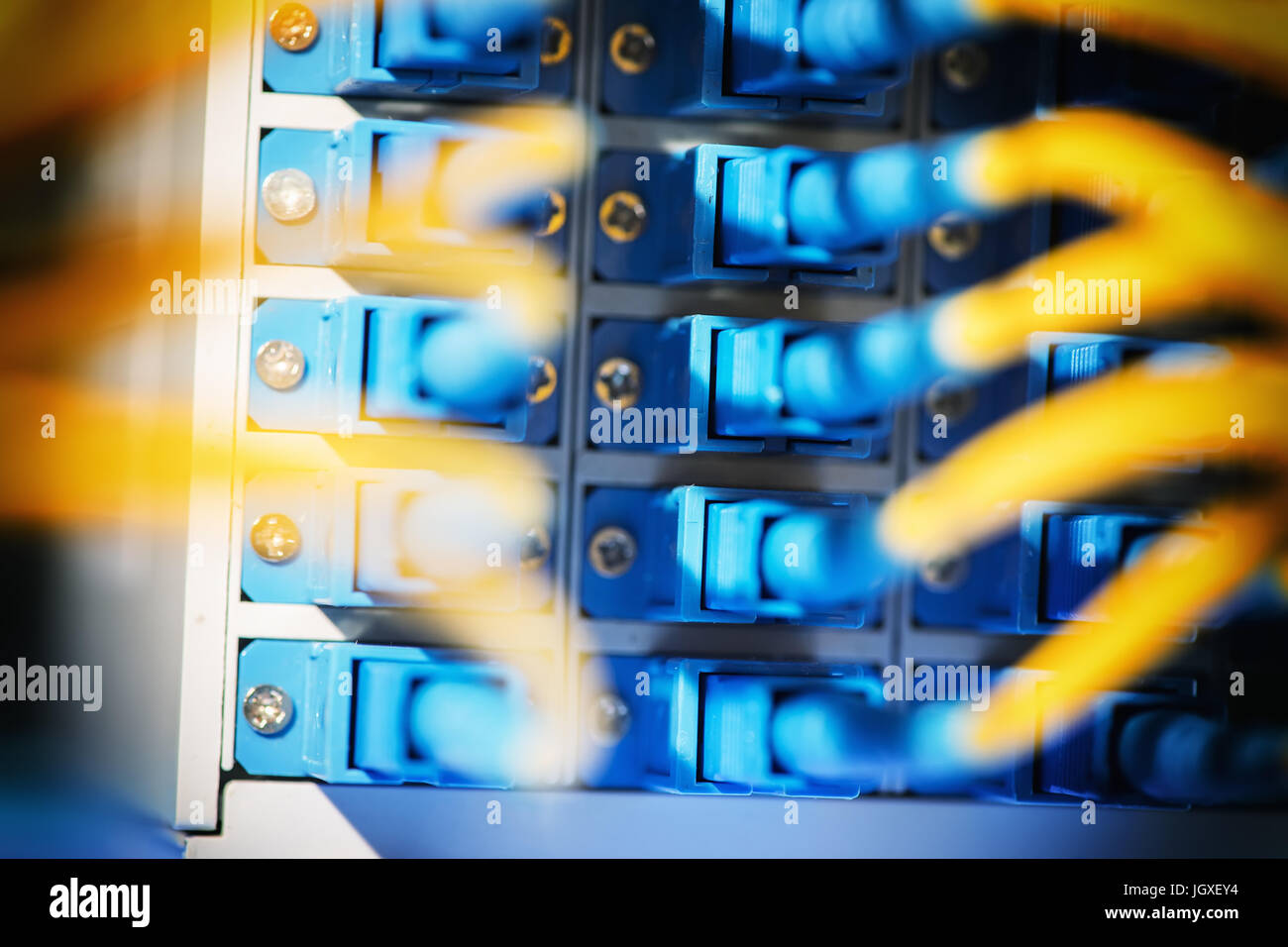 Fibre optic cable connected ports hi-res stock photography and images ...