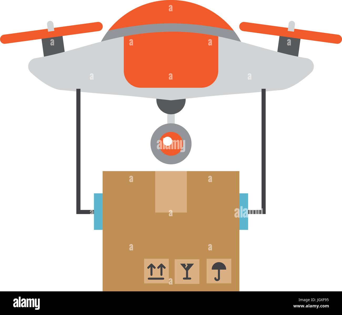 drone flying technology with box carton Stock Vector Image & Art - Alamy