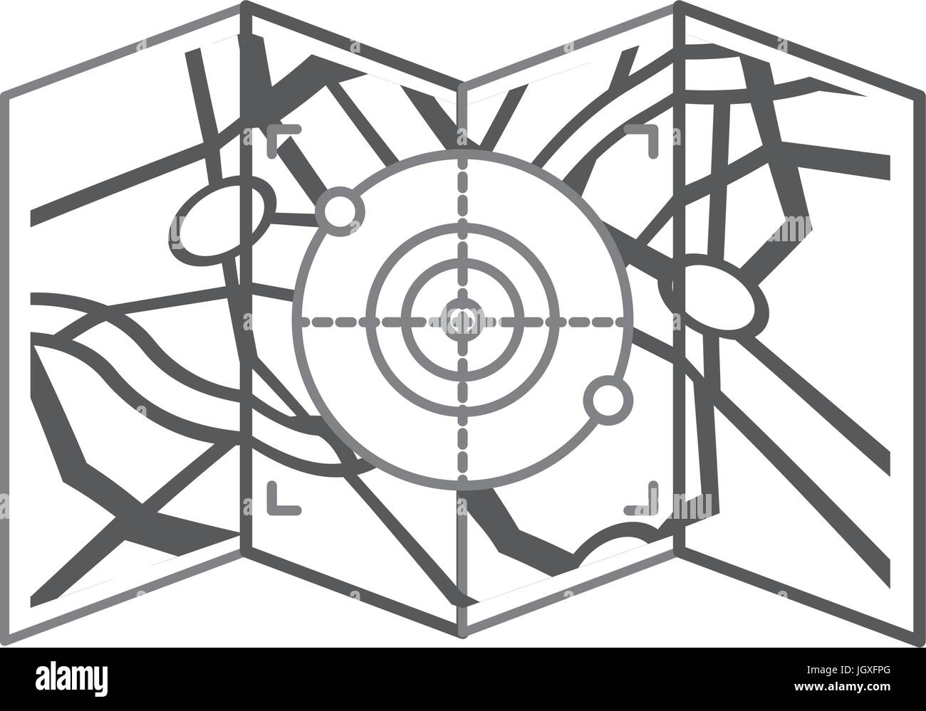 map paper with target Stock Vector Image & Art - Alamy