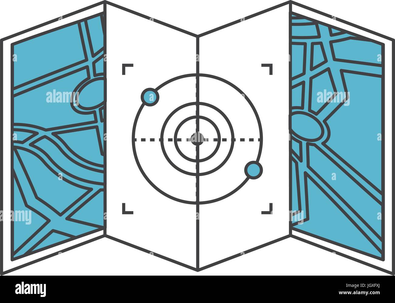 map paper with target Stock Vector Image & Art - Alamy