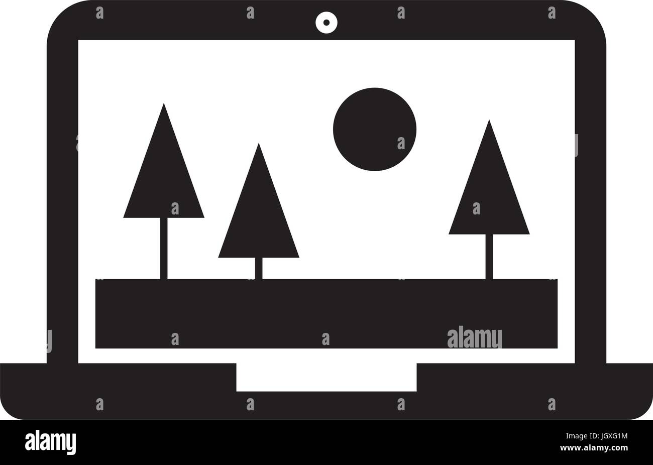 laptop with landscape icon Stock Vector Image & Art - Alamy