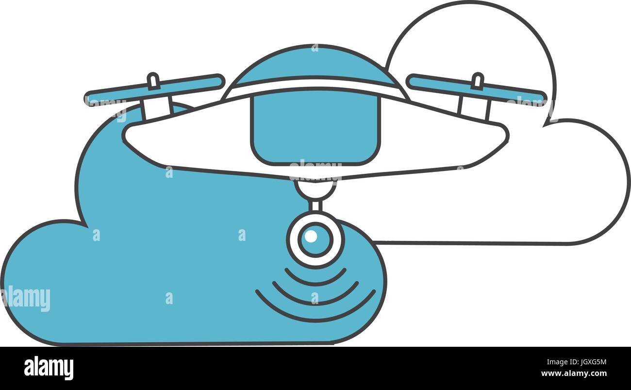 drone flying technology with clouds Stock Vector Image & Art - Alamy