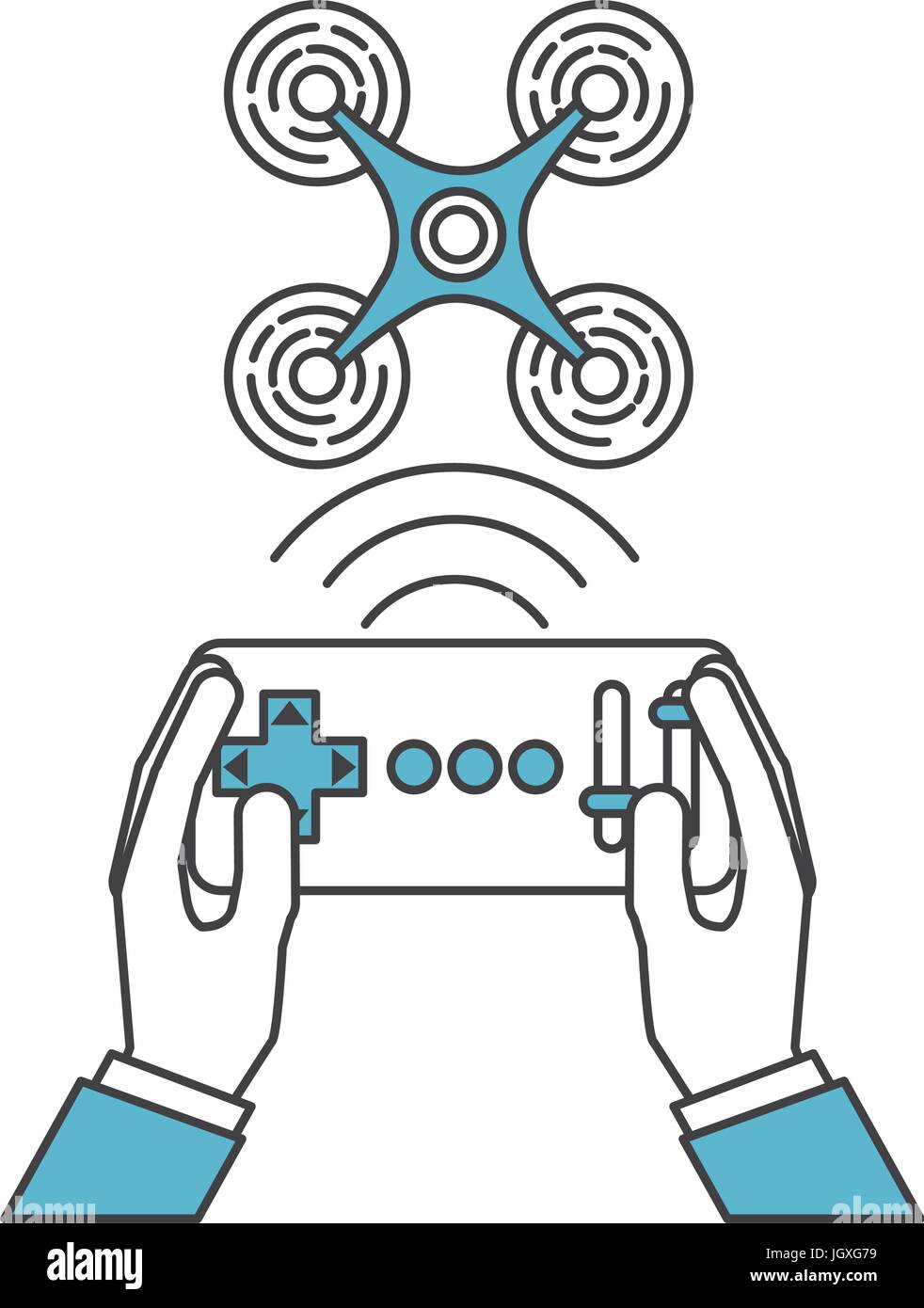 hands human with Drone remote control icon Stock Vector Image & Art - Alamy