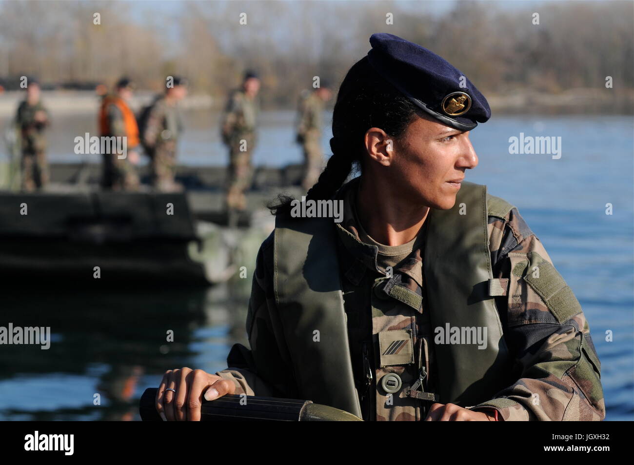 The 3rd Engineering Regiment of Charleville-Meziere, build a floating ...