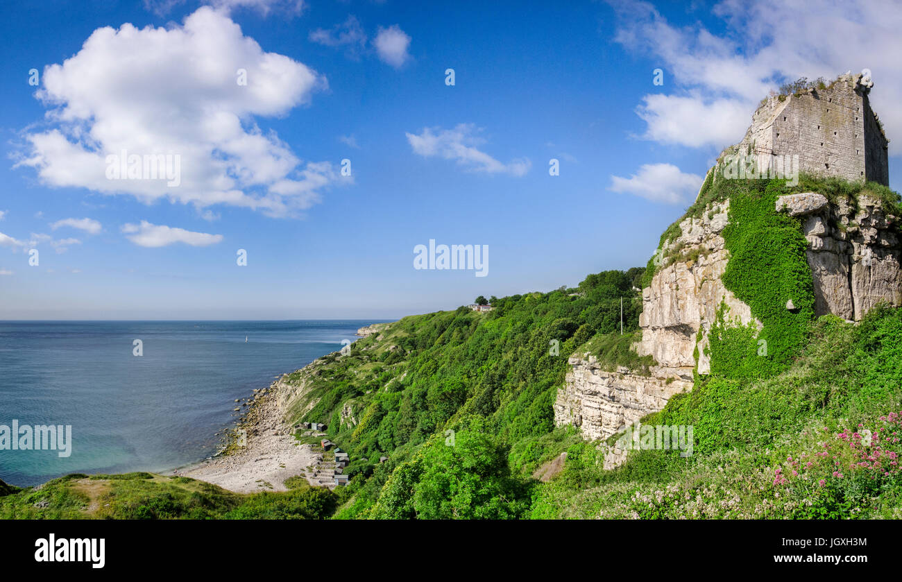 Rufus Castle overlooking Church Ope Cove on the Isle of Portland ...