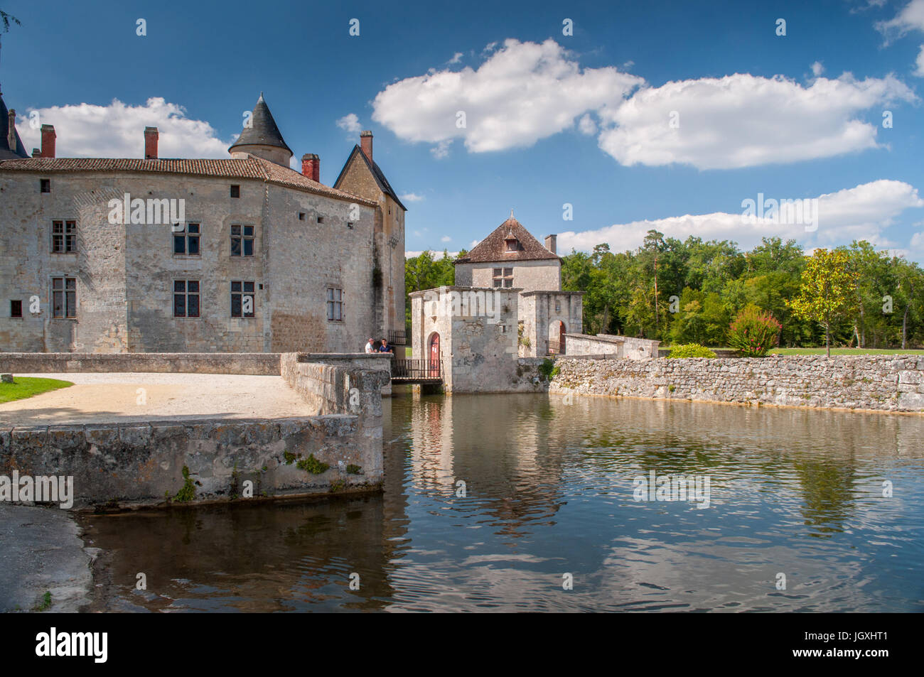 Chateau de la Brede, Gironde, France. Once the home of the writer ...
