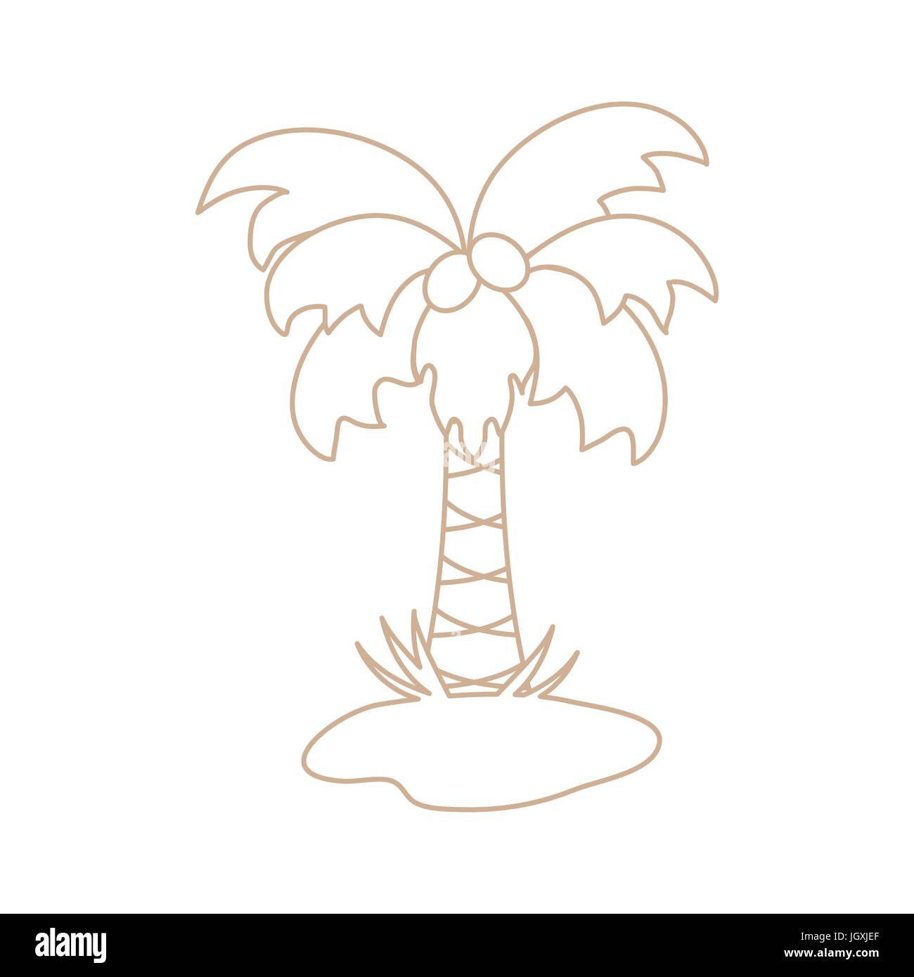 Cute vector icon of the palm tree. Design for banner, poster or print ...