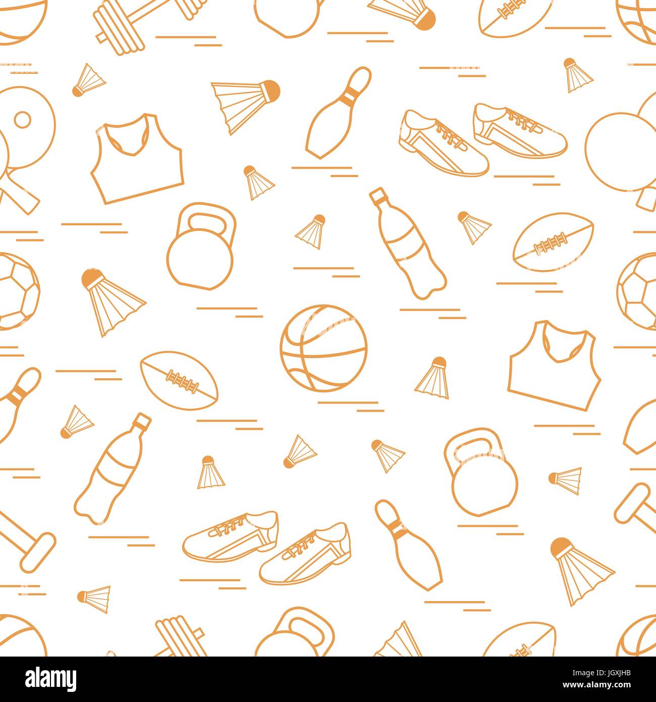 Seamless pattern on the sports theme. Vector illustration sports and ...