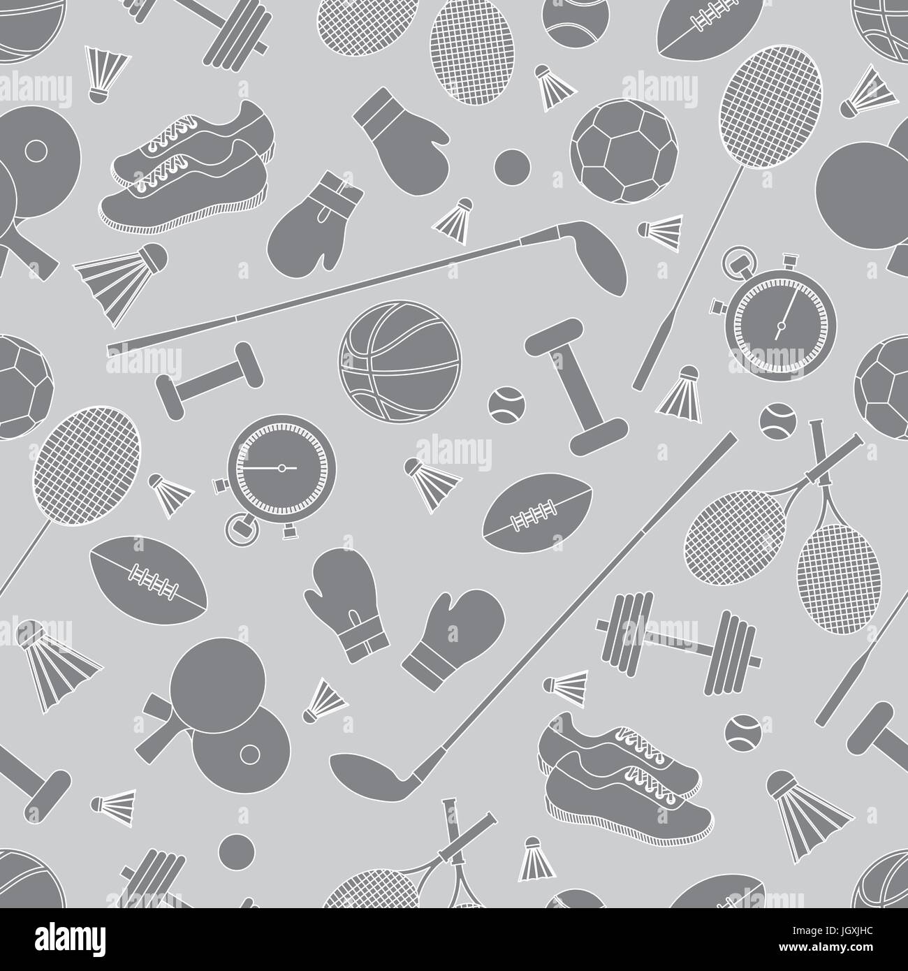 Seamless pattern on the sports theme. Vector illustration sports and ...