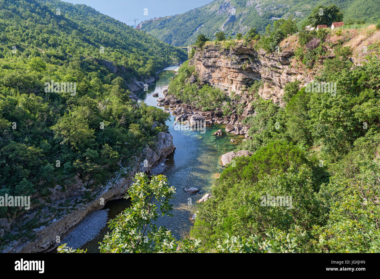 Moraca river canyon in Montenegro, the view from the top Stock Photo ...
